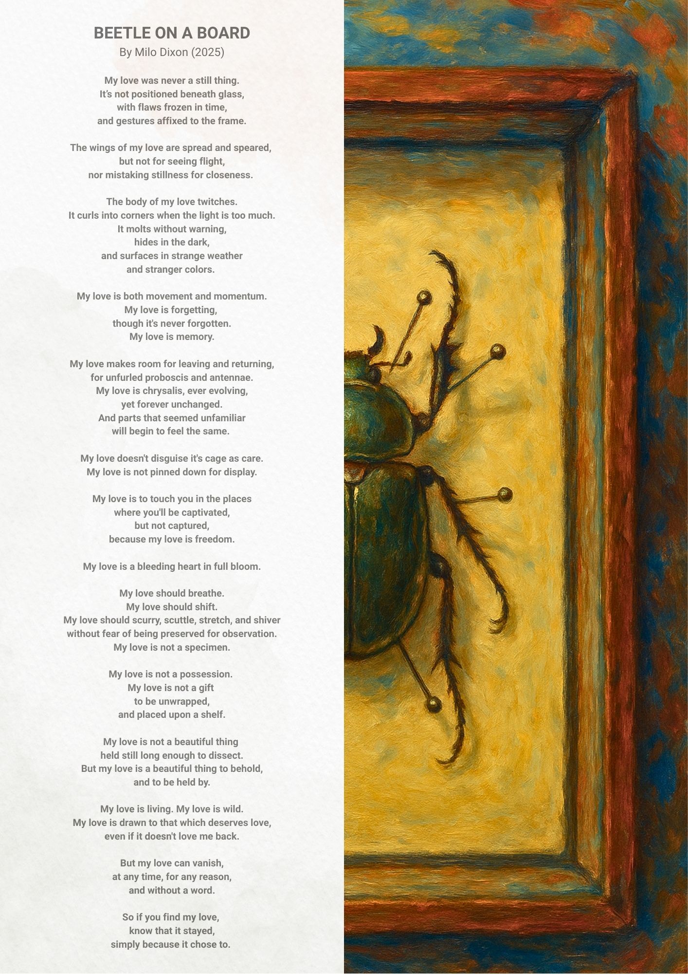 Beetle On A Board | MiloDane